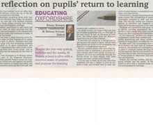 A reflection on the return to learning at SBS - News - St Birinus School